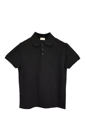 Saint Laurent Logo-embroidered Polo Shirt - Black