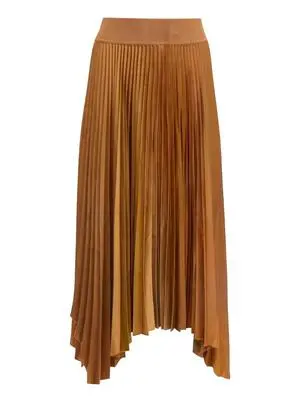 JOSEPH Pleated Midi Skirt - Brown