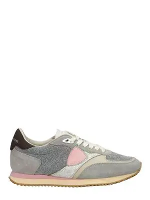 Philippe Model Glitter Panelled Trainers - Grey