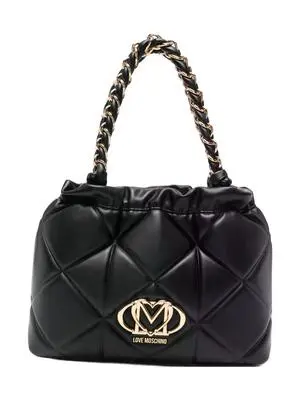 Moschino Quilted Shoulder Bag With Chain Strap - Black