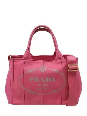 Prada Canapa Logo-print Canvas Tote Bag - Pink