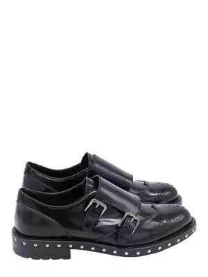 Dolce & Gabbana Studded Leather Monk Shoes - Black