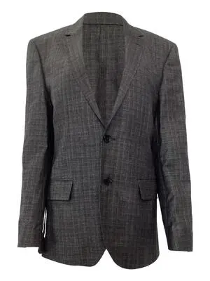 BOSS Checked Single-breasted Blazer - Grey
