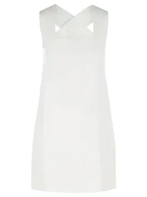 Khaite Mella Square-neck Mini Dress - White