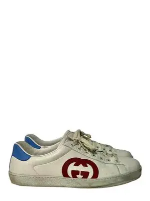 Gucci Ace Interlocking G Leather Sneakers - Neutrals
