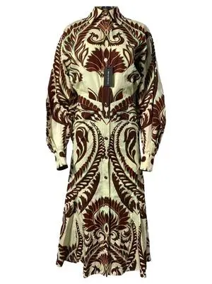 Etro Graphic-print Midi Shirt Dress - Neutrals