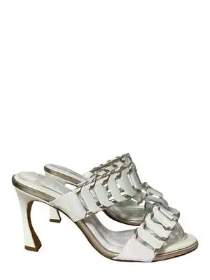 ALEXANDRE BIRMAN Cutout Leather Sandals - White