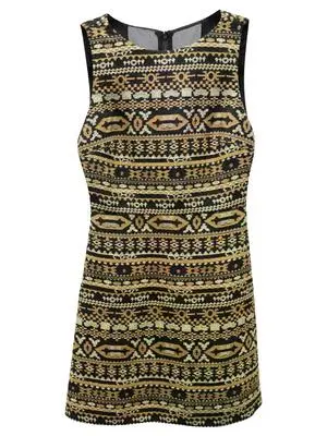 Alice + Olivia Jacquard Mini Dress - Black