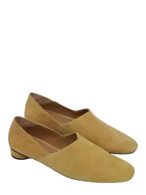 THE ROW Noelle Suede Loafers - Yellow