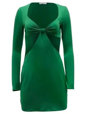 REFORMATION Cutout Knot Mini Dress - Green