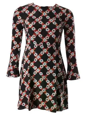 SANDRO Floral-Print Round-Neck Dress