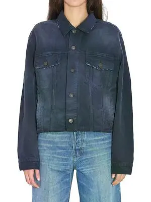 Balenciaga Pointed-collar Denim Jacket - Blue
