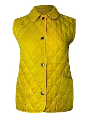 Burberry Quilted Vest With Button Closure - Yellow