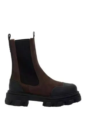 GANNI Lug-sole Toe-cap Boots - Brown