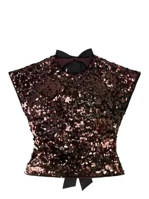 GANNI Sequin-embellished Blouse - Brown