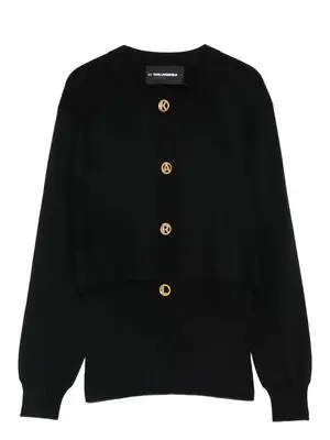 Karl Lagerfeld Buttoned Cardigan - Black
