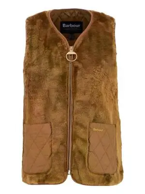 Barbour Faux Fur Quilted Gilet - Brown