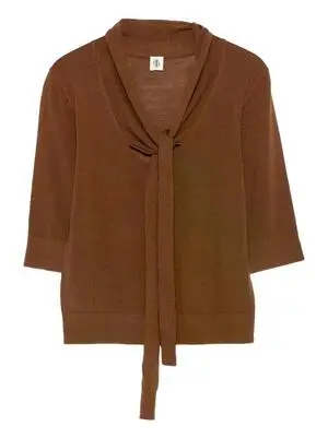 THE GARMENT Tie-neck Top - Brown