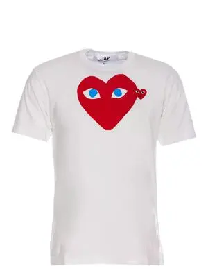 Play Comme Des Garcon Heart-logo T-shirt - White