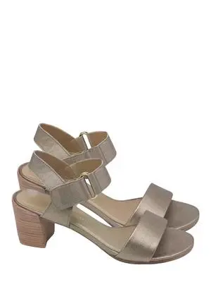 STUART WEITZMAN Ankle-strap Block-heel Sandals - Gold