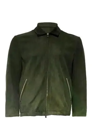 Loro Piana Zipped Lambskin Leather Jacket - Green