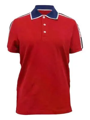 Gucci Side-stripe Polo Top - Red