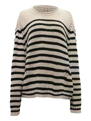 Ulla Johnson Striped Crew Neck Sweater - Neutrals