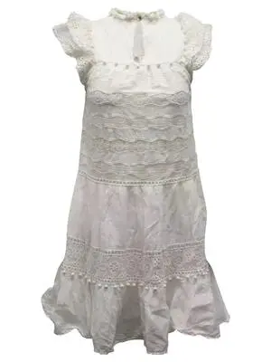 ULLA JOHNSON Eyelet Ruffle Mini Dress