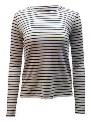 Vince Striped Long-sleeve Top - White