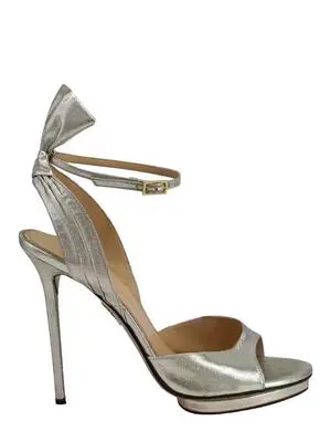 CHARLOTTE OLYMPIA Peep-toe Stiletto Heel Sandals - Silver