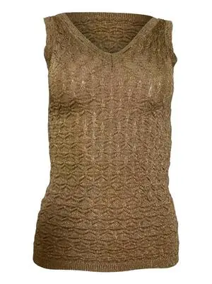 Missoni Sleeveless V-neck Top - Brown