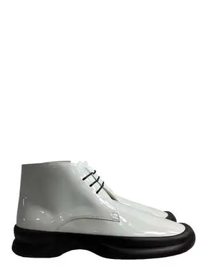 THE ROW Lace-up Patent Leather Boots - White
