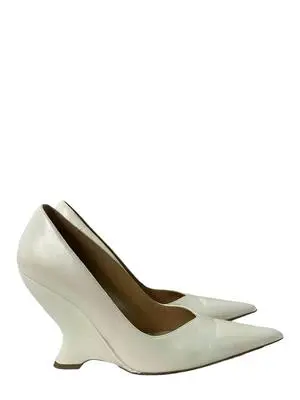 Bottega Veneta Punta Wedge-Heel Pumps White