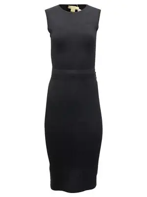 Michael Kors Vintage Belt-tie Midi Dress - Black