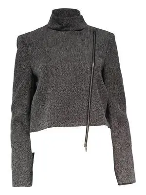 JOSEPH Zipped Tweed Biker Jacket
