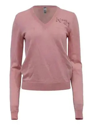 N°21 V-neck Logo-detail Sweater - Pink