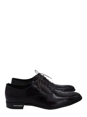Prada Leather Oxford Shoes - Brown