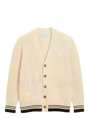 Ami Striped Knit Cardigan - Neutrals
