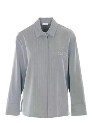 Liu Jo Striped Stud-embellished Shirt - Grey