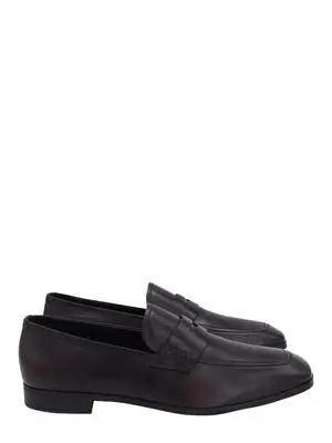 Prada Leather Loafers - Brown