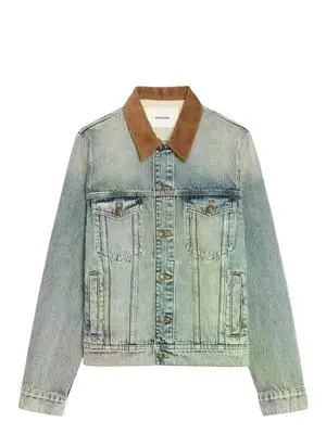 Zadig&Voltaire Denim Jacket With Corduroy Collar - Blue