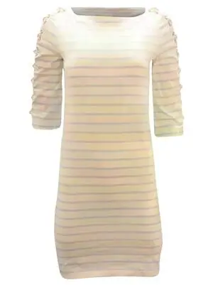 Ralph Lauren Striped Lace-up Mini Dress - White