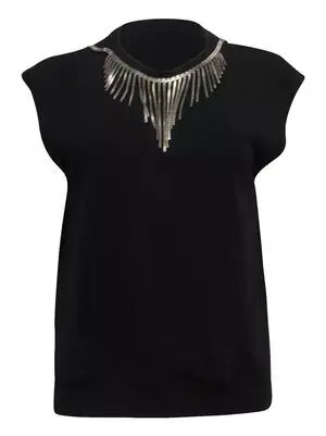 Saint Laurent Sleeveless Crew-neck Top - Black