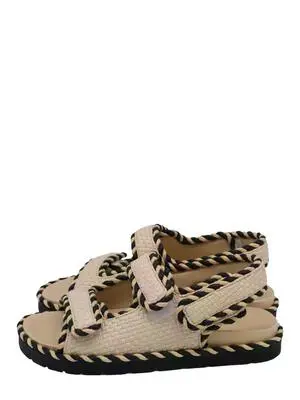 Bottega Veneta Raffia Slingback Sandals - Neutrals