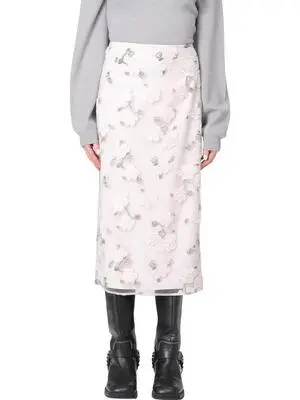 ROTATE BY BIRGER CHRISTENSEN Floral Appliqué Midi Skirt