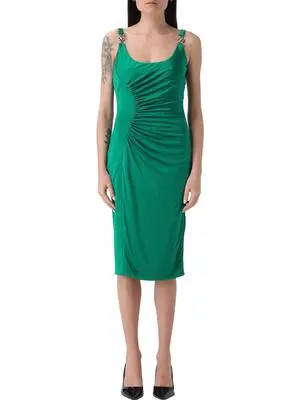 Versace Versace Ruched Midi Dress Emerald