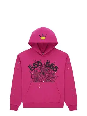 SP5DER Angel Number Hoodie - Pink