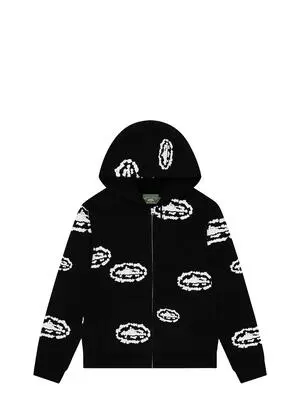 DENIM TEARS X Cortiez Island Wreath Zip Hoodie - Black