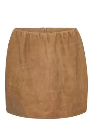 Remain Birger Christensen Mini Suede Skirt - Brown