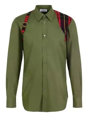 Alexander McQueen Tartan-panel Shirt - Green